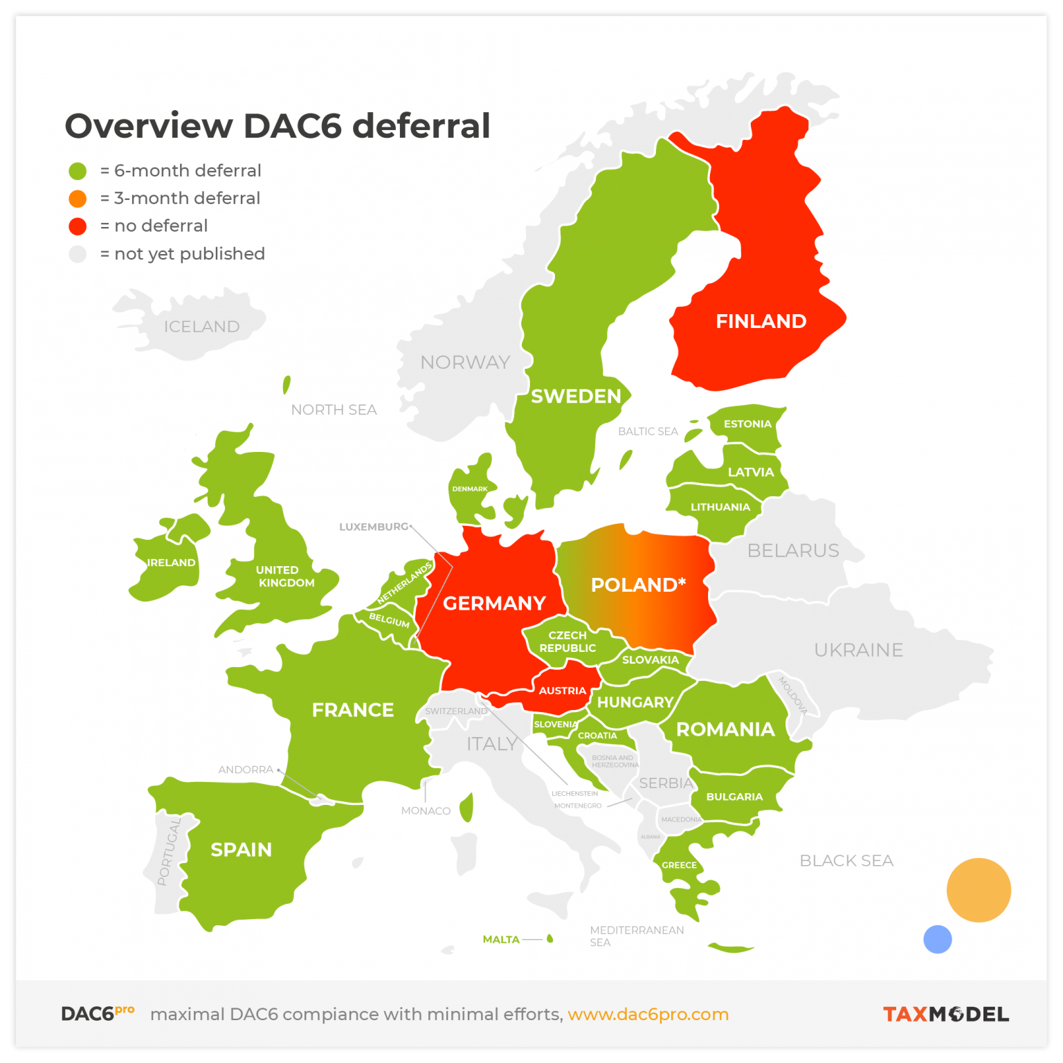 Overview of the EU Member States that have announced DAC6 delay